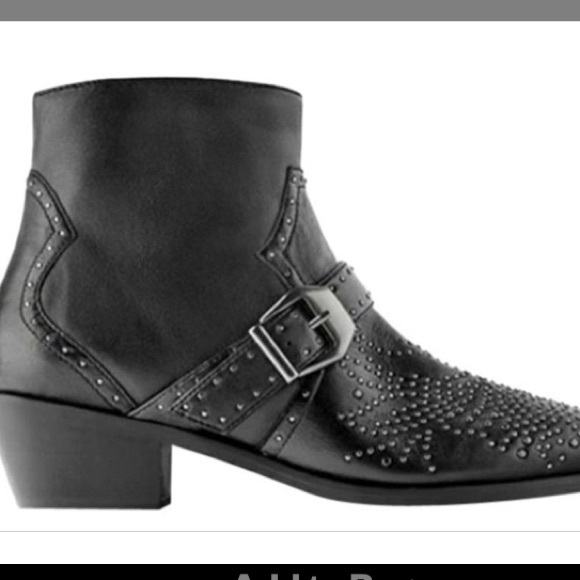 Zara | Shoes | New Zara Black Micro Studded Cowboy Heel Boots | Poshmark